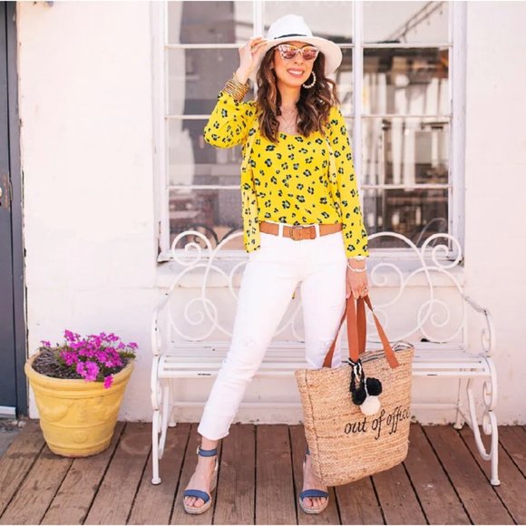 CAbi | Tops | Cabi Sunny Set Limited Edition Wrap Tie Yellow Blouse ...